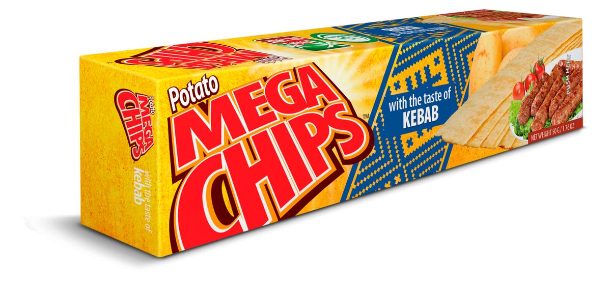 Buy Mega Potato Chips with the Taste of Kebab 50g Onlin