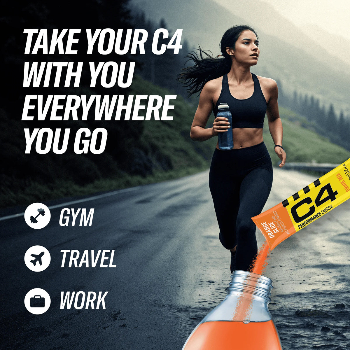 C4 Performance Energy Powder Mix Orange Slice, 8 Sticks Per Pack ...