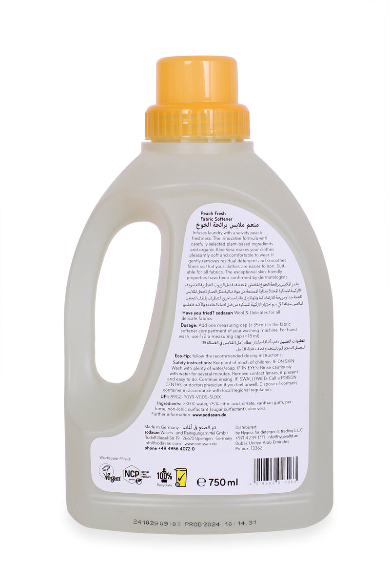 Buy Sodasan 100% Natural Peach Fresh Fabric Softener 75
