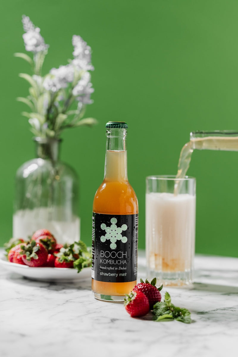 Buy Booch Kombucha Strawberry Mint 300ml Online | Qual